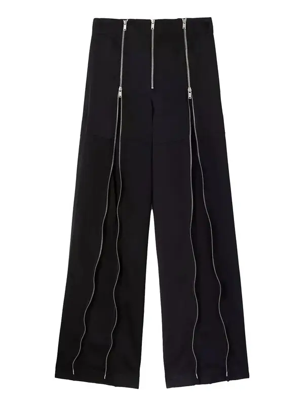 JIL SANDER Zip-detail Wide-leg Trousers - Black