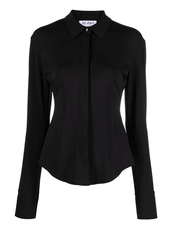 Attico Elton Fitted-waistline Shirt - Black