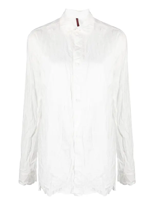 DANIELA GREGIS Crinkled Long-sleeve Shirt - White