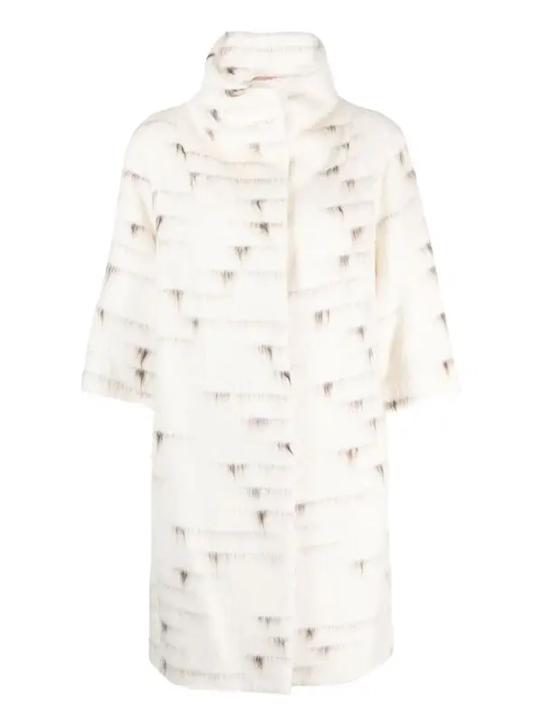 Peserico Patterned Jacquard Single-breasted Coat - White