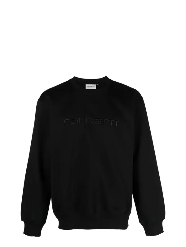 Carhartt Work In Progress Logo-embroidered Cotton Blend Sweatshirt - Black