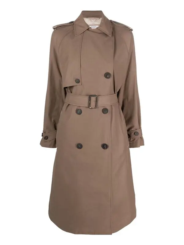 Peserico Monili-chain Double-breasted Trench Coat - Brown