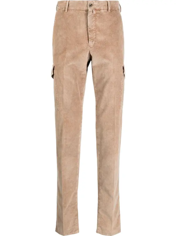 PT TORINO Corduroy Straight-leg Trousers - Brown