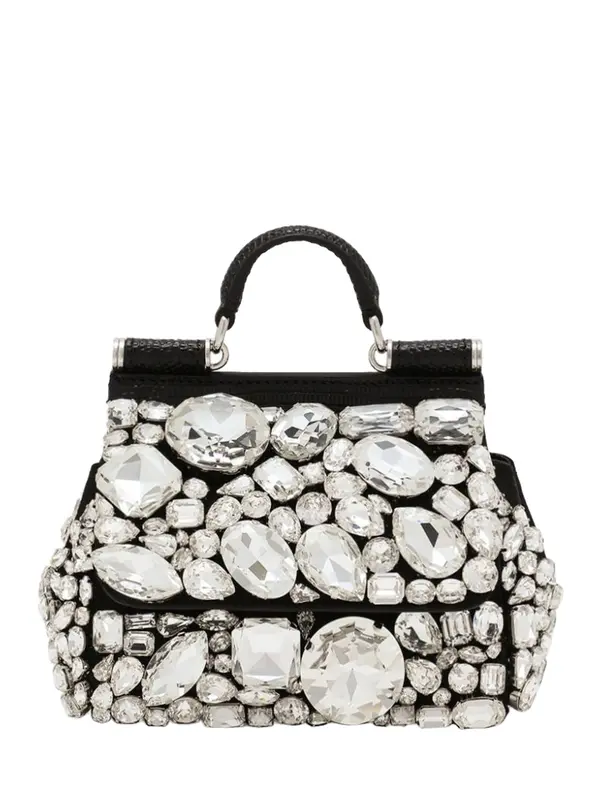 Dolce & Gabbana Sicily Crystal-embellished Tote Bag - Black