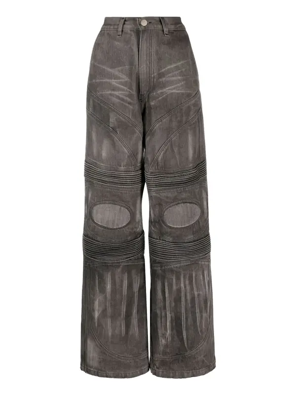 ALMAZ Knee-pad Biker Jeans - Grey