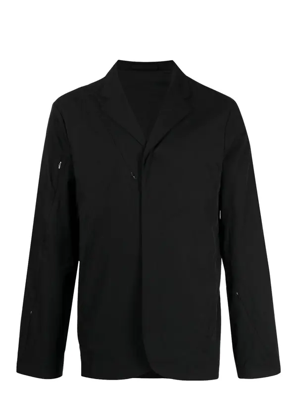POST ARCHIVE FACTION Zip-detail Notched-collar Shirt Jacket - Black