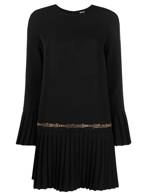 Just Cavalli Logo Studded Mini Dress - Black