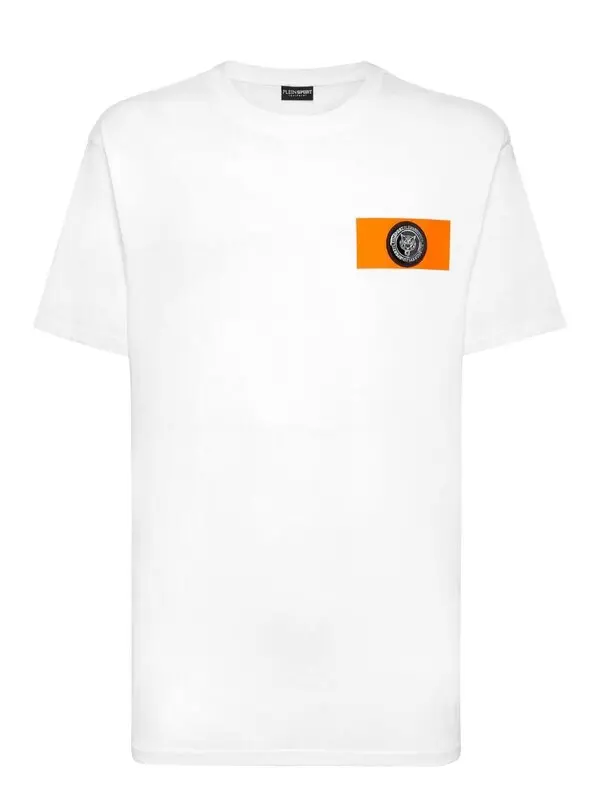 PLEIN SPORT Ss Logo-patch Cotton T-shirt - White