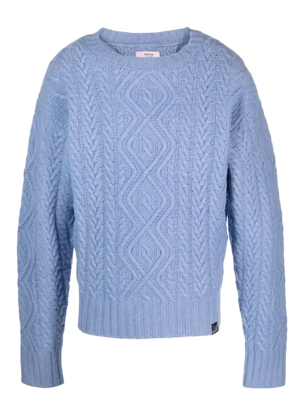 Martine Rose Cable-knit Merino Wool Jumper - Blue