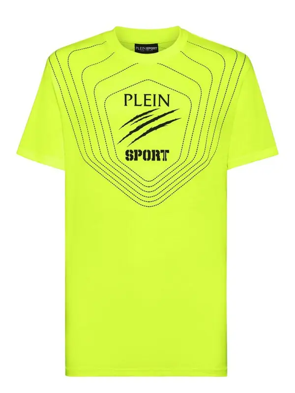 PLEIN SPORT Logo-print Cotton T-shirt - Yellow