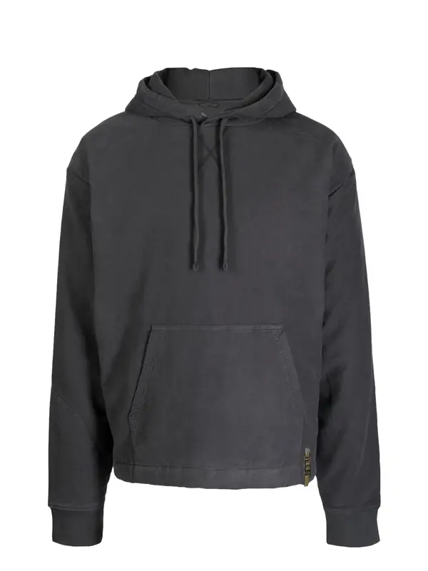 OBJECTS IV LIFE Logo-plaque Drawstring Hoodie - Grey