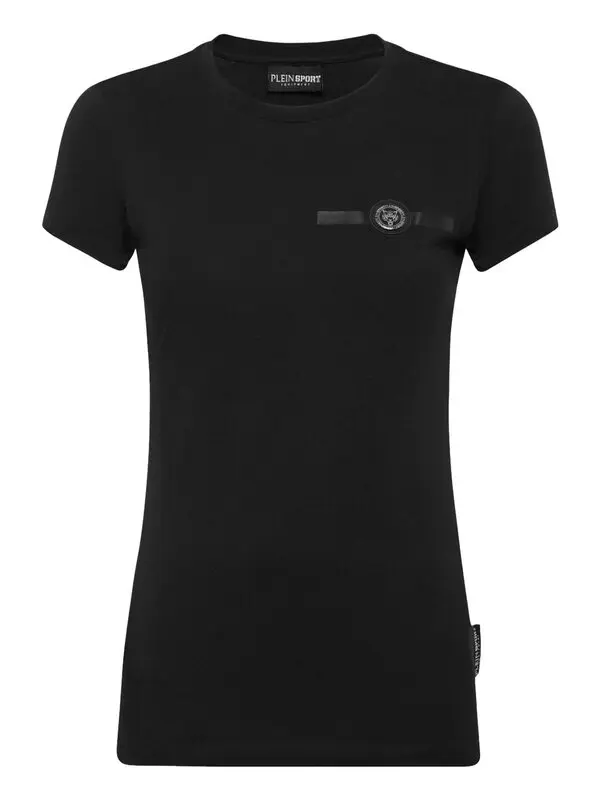 PLEIN SPORT Logo-patch Cotton T-shirt - Black