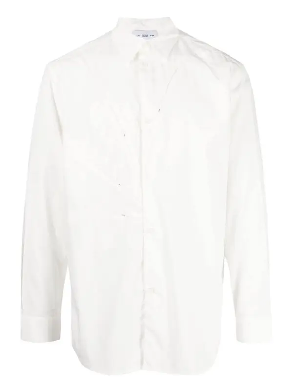 POST ARCHIVE FACTION Zip-detail Long-sleeve Shirt - White