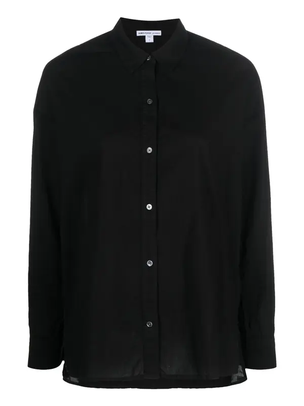 JAMES PERSE Long-sleeve Cotton Shirt - Black