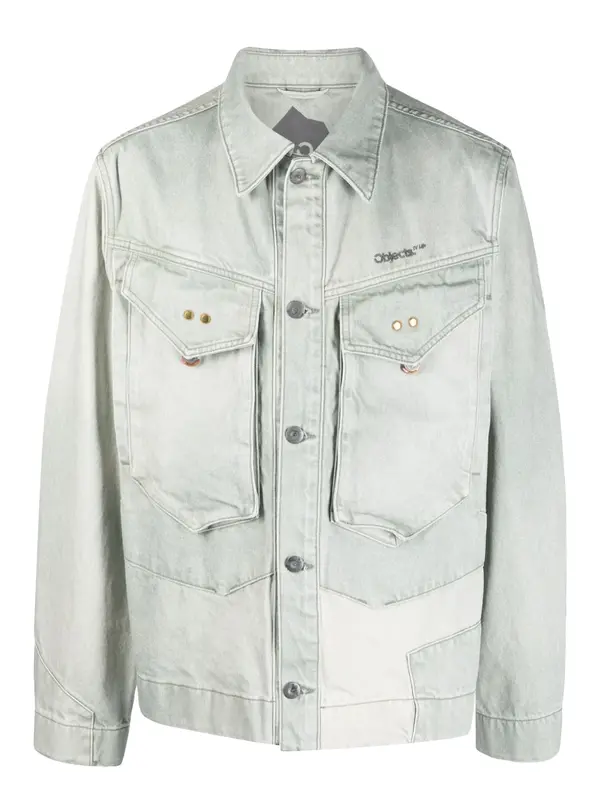OBJECTS IV LIFE Panelled Denim Jacket - Green
