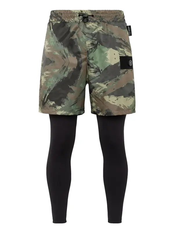 PLEIN SPORT Camouflage-print Track Shorts - Black