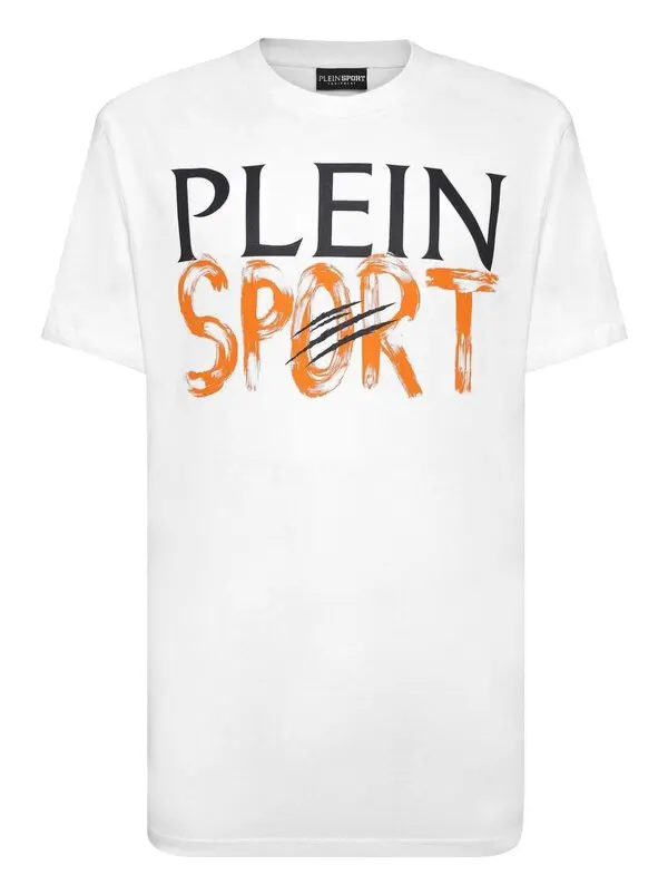 PLEIN SPORT Ss Logo-print Cotton T-shirt - White