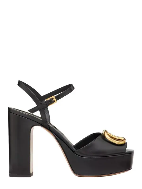 Valentino Garavani Vlogo Signature Platform Sandals - Black