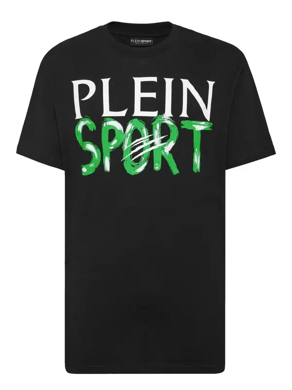 PLEIN SPORT Ss Logo-print Cotton T-shirt - Black