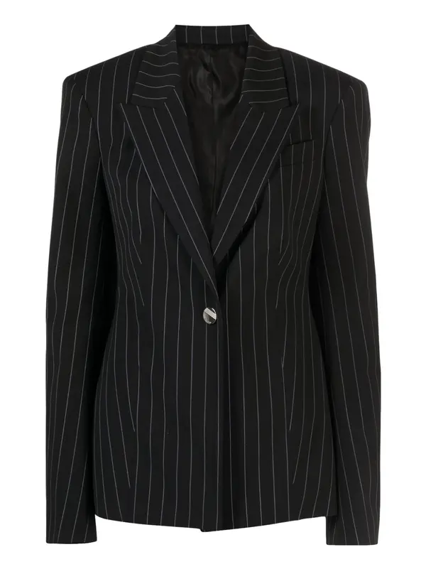 Attico Glen Pinstripe Blazer - Blue