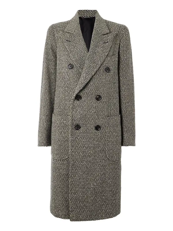 Loro Piana Herwin Herringbone Linen And Cashmere Coat - Gray