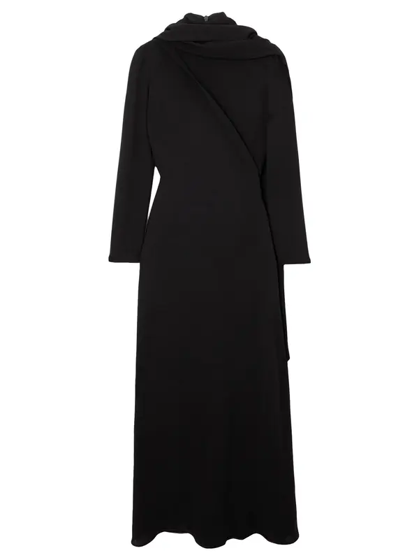 THE ROW Pascal Draped Silk-crepe Maxi Dress - Black