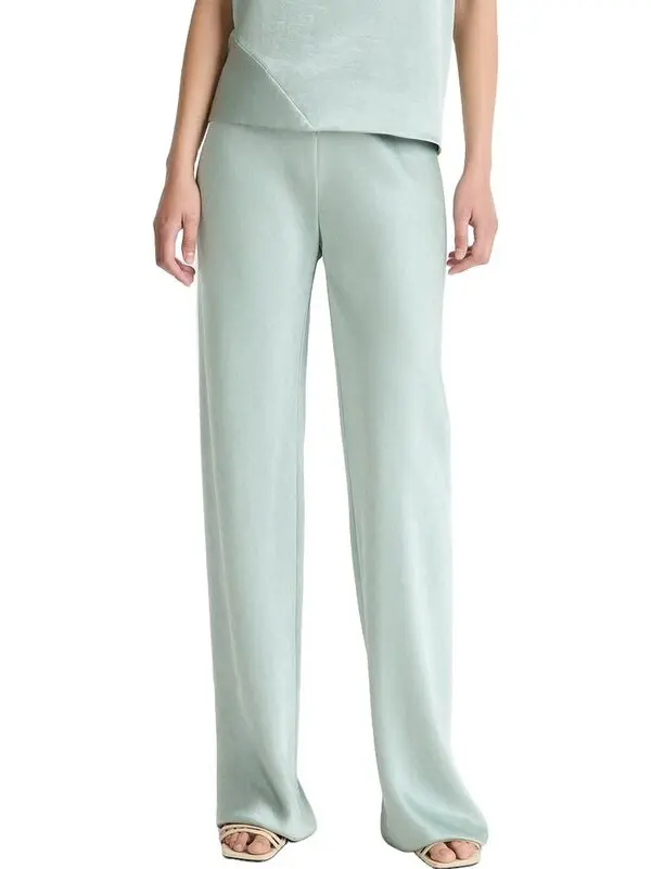 Vince Fluid High-waist Straight-leg Pants - Aloe Stone