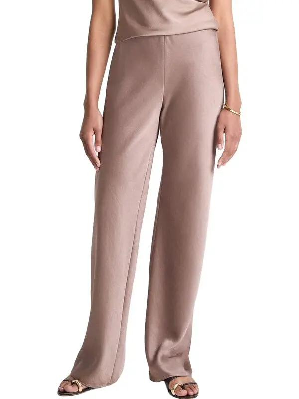 Vince Fluid High-waist Straight-leg Pants - Mauve Lilac