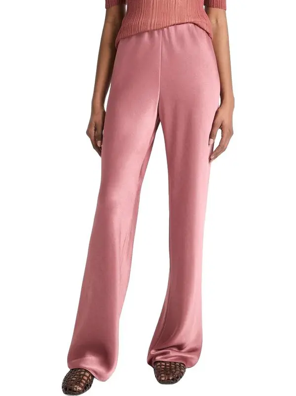 Vince Fluid High-waist Straight-leg Pants - Rose Jam