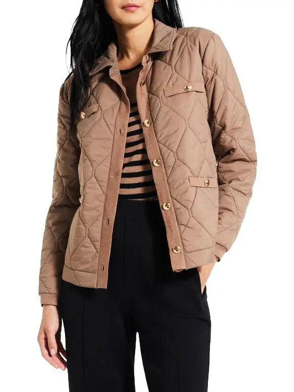 NIC+ZOE Mixed Media Puffer Jacket - Stucco