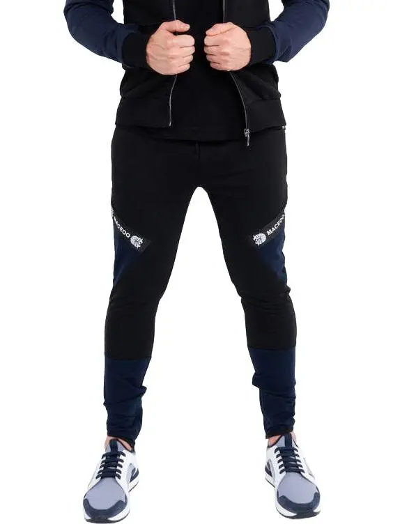 MACEOO Colorblock Joggers - Black
