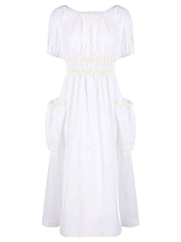 MOLLY GODDARD Mags Taffeta Midi Dress - White