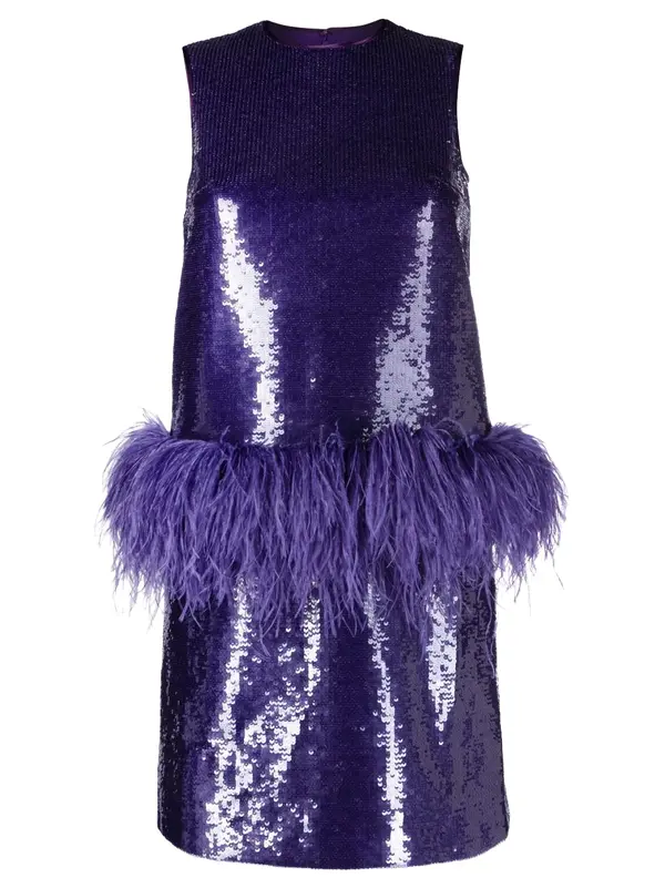 Huishan Zhang Sequin-embellished Mini Dress - Purple