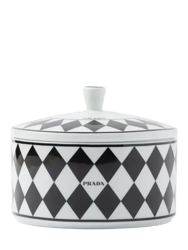 Prada Checkerboard Porcelain Box - White/black