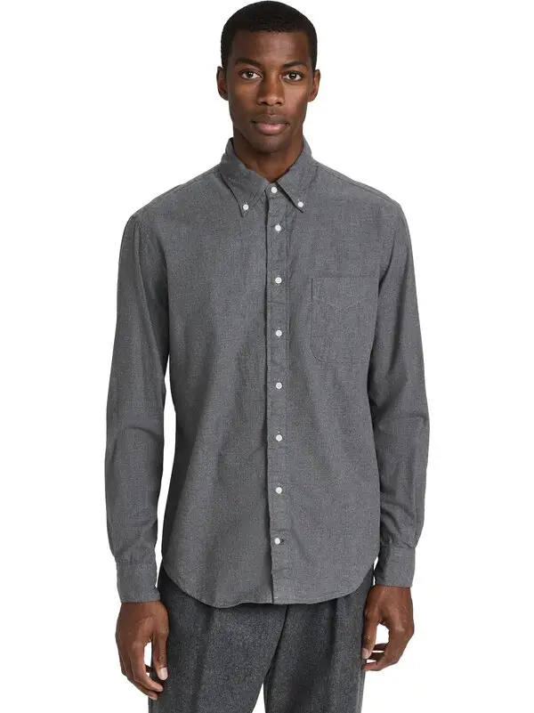 Gitman Bros Classic Cotton Flannel Shirt - Grey