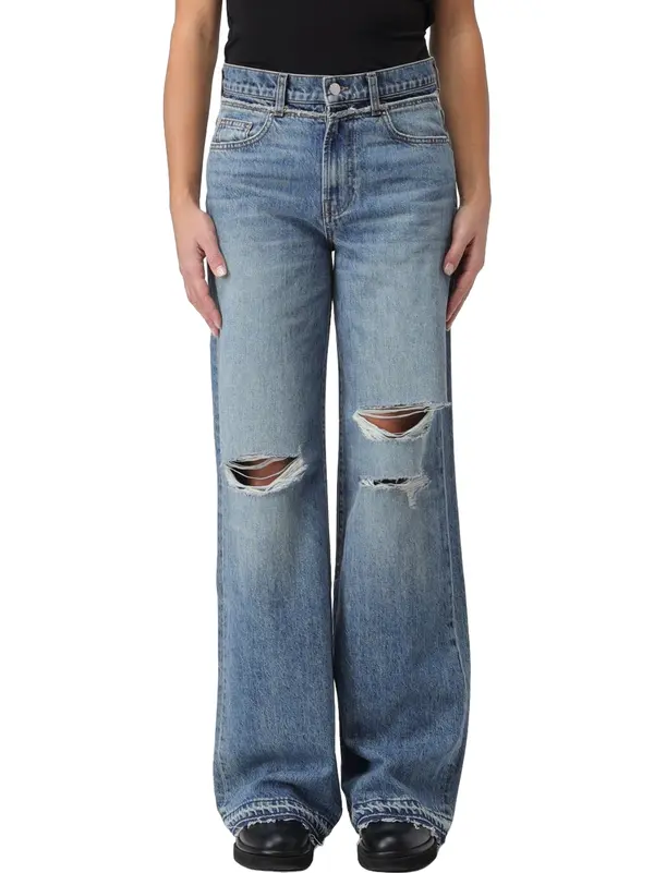 Amiri Distressed Wide Leg Jeans - Blue