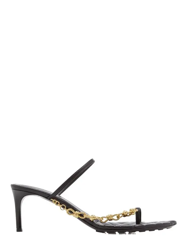Bottega Veneta Leaf Leather Sandals - Black