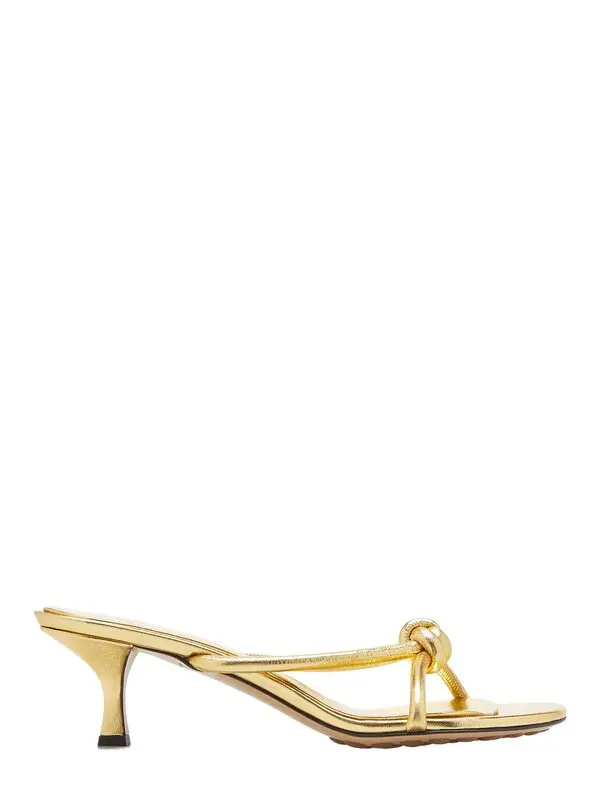 Bottega Veneta Blink Metallic-leather Sandals - Gold