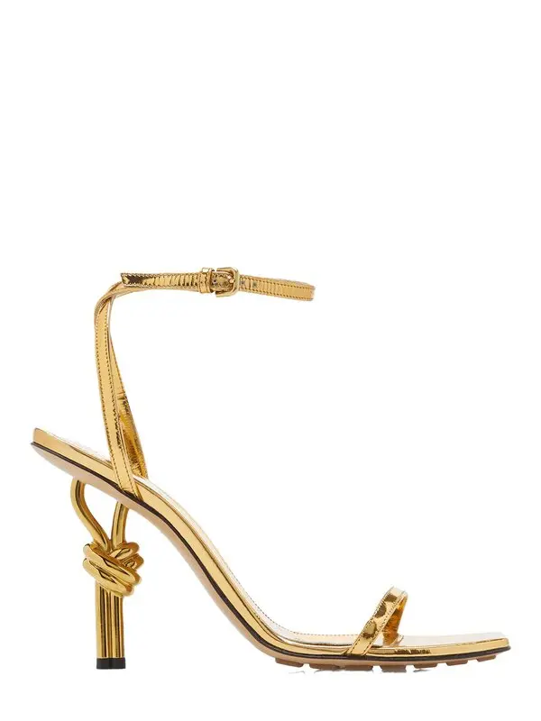 Bottega Veneta Knot Metallic-leather Sandals - Gold