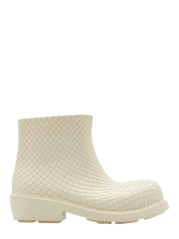 Bottega Veneta Intreccio Rubber Ankle Boots - White