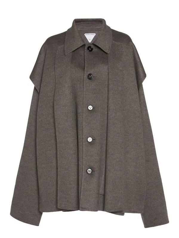 Bottega Veneta Wool-cashmere Short Coat - Grey