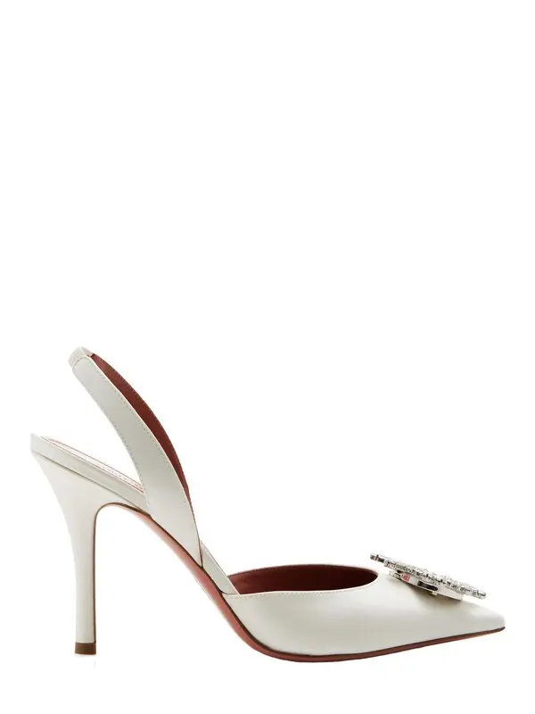 Amina Muaddi Begum Slingback Pumps - White