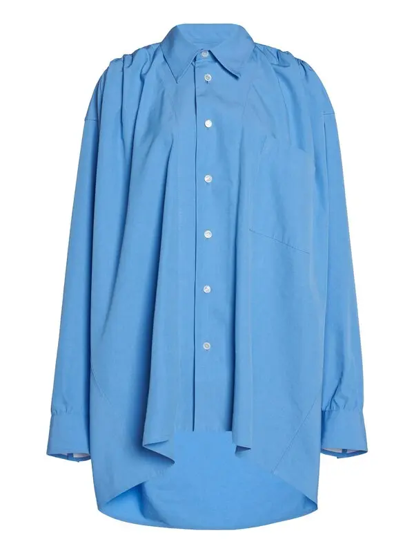 Bottega Veneta Oversized Cotton-blend Shirt - Blue