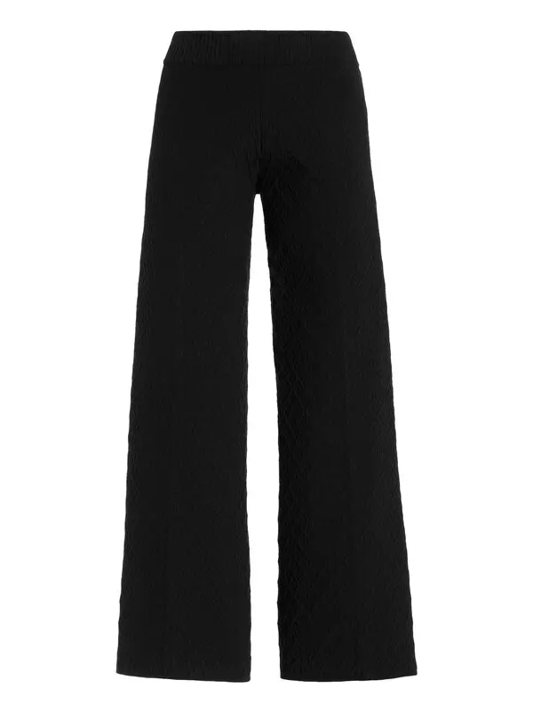 HIGH SPORT Knit Wide-leg Pants - Black