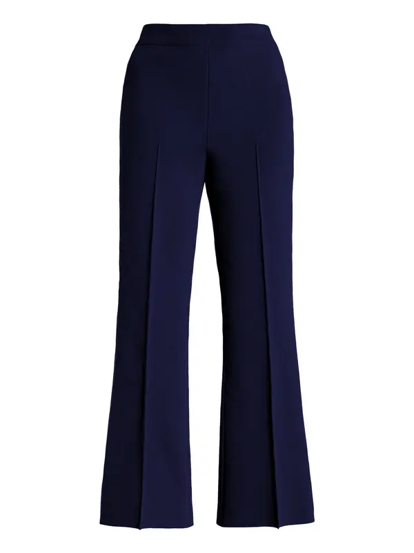 HIGH SPORT Long Kick Flared Stretch-cotton Knit Pants - Navy