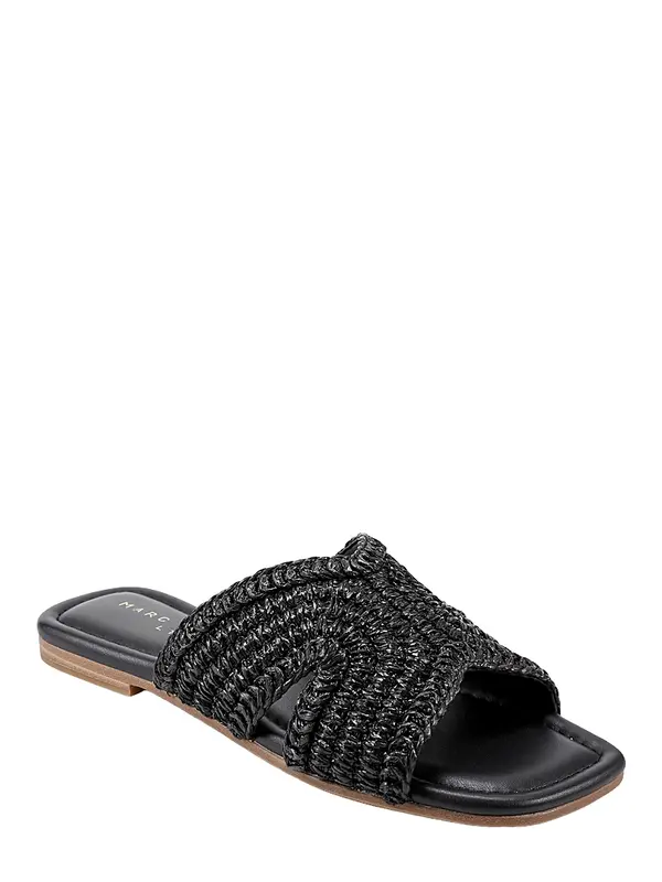 MARC FISHER LTD. Woven Slide Sandals - Black