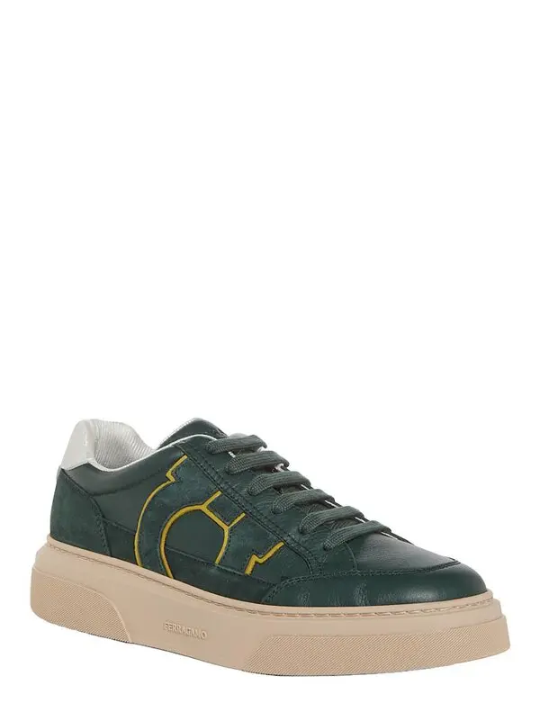 FERRAGAMO Cassina Leather Sneakers - Moss