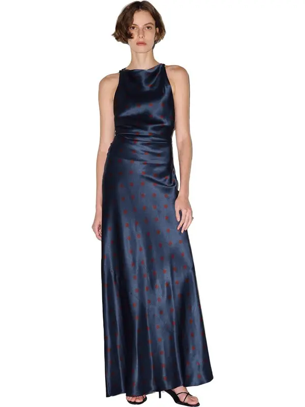 REFORMATION Anaiis Silk Maxi Dress - Blue