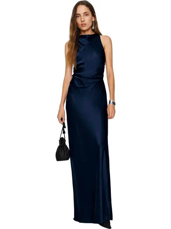 REFORMATION Anaiis Silk Maxi Dress - Blue