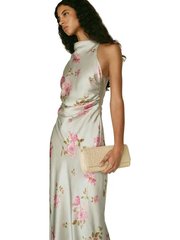 REFORMATION Anaiis Silk Maxi Dress - Blue